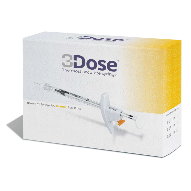 Vlow medical 3 Dose (1ml Syringe 100 Orange, Box 10 pcs) - Euro Medical ...